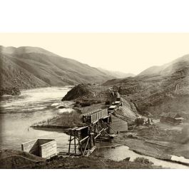 Building a Bridge Along the Snake River near Robinette - c. 1909