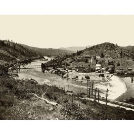 Gold Ray Dam, Rogue River, Looking Downstream circa 1912