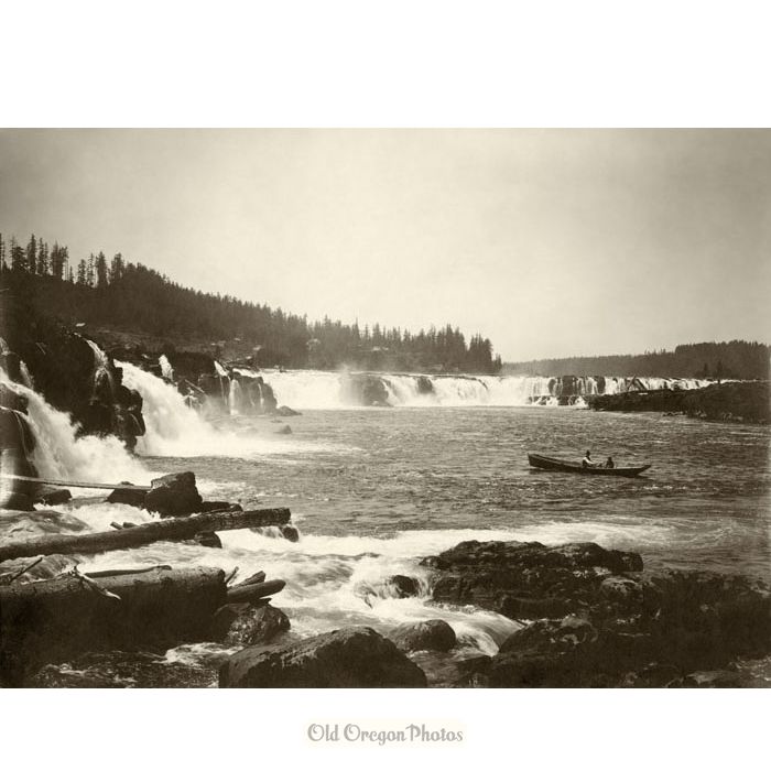 Rowboat at Willamette Falls - 1902