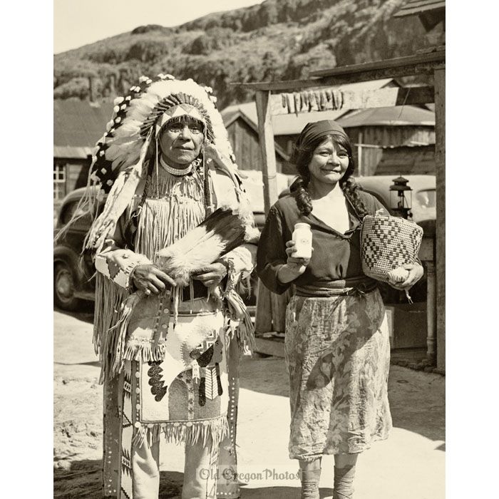 Chief Tommy Thompson and his Wife Flora, Feast of the First Salmon - 1945